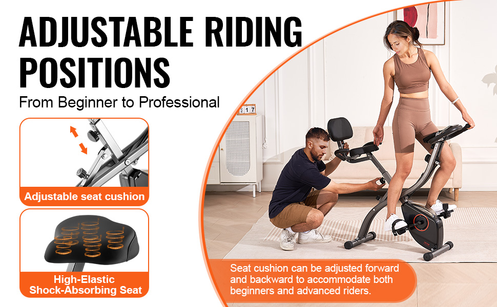 VEVOR Folding Exercise Bike Fitness Stationary Bike Upright Indoor ...