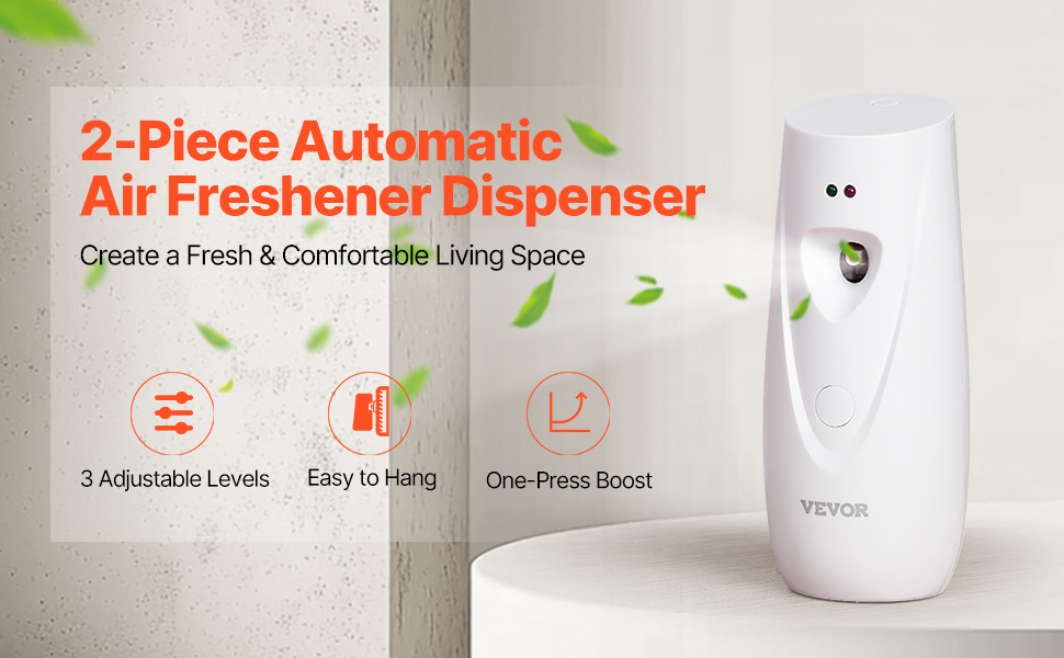 VEVOR Automatic Air Freshener Spray Dispenser, 2-Pack, Wall Mounted or ...