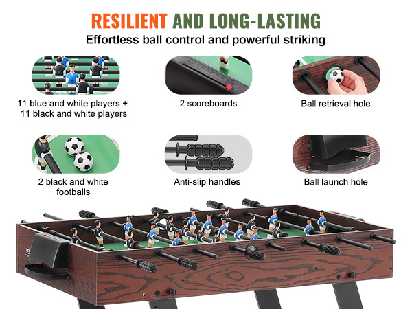 VEVOR Folding Foosball Table, 42 inch Standard Size Foosball Table ...