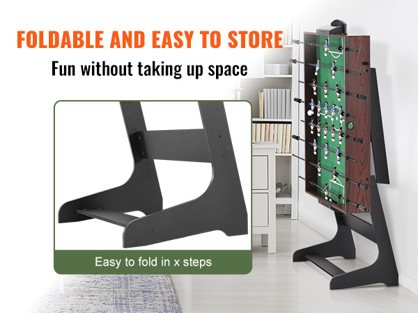 VEVOR Folding Foosball Table, 42 inch Standard Size Foosball Table ...