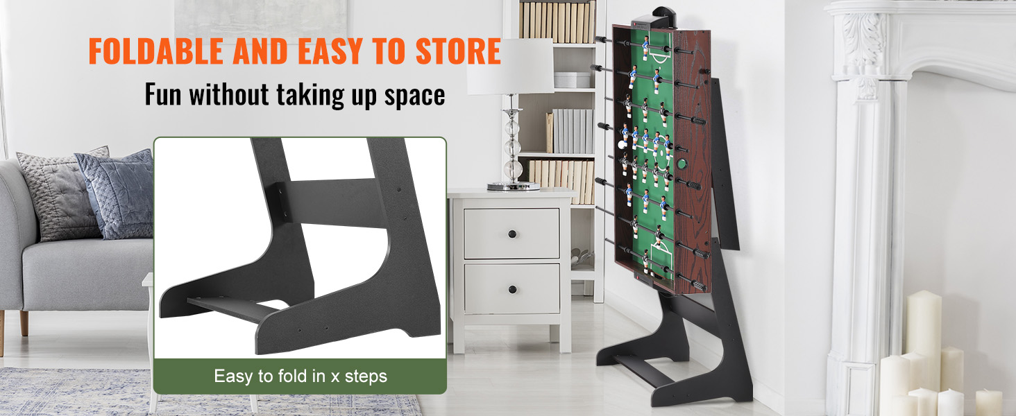 VEVOR Folding Foosball Table, 42 inch Standard Size Foosball Table ...