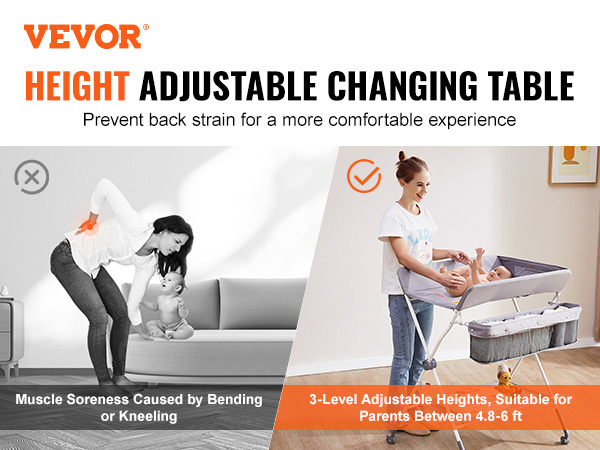 VEVOR Baby Changing Table, Folding Diaper Changing Station with ...