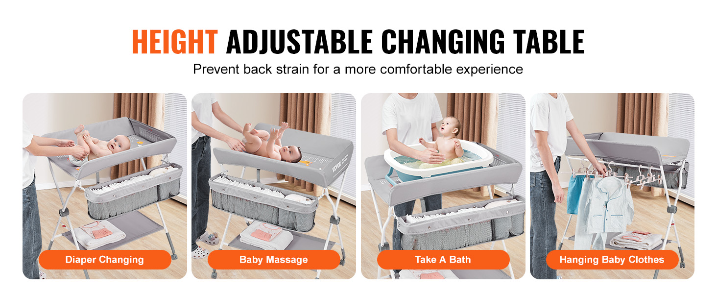 VEVOR Baby Changing Table, Folding Diaper Changing Station with ...