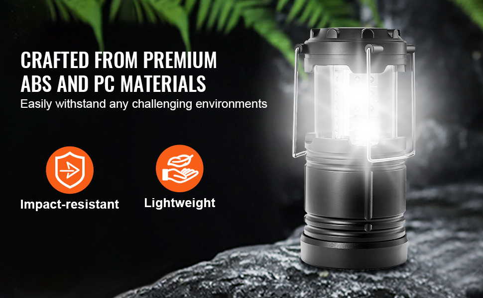 VEVOR LED Camping Lanterns Collapsible Battery Powered Camping Lights ...