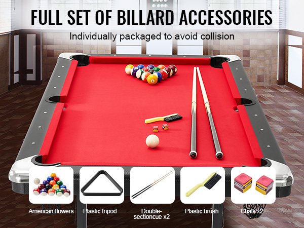VEVOR Billiards Table, 6.3 ft Pool Table, Portable Foldable Space ...