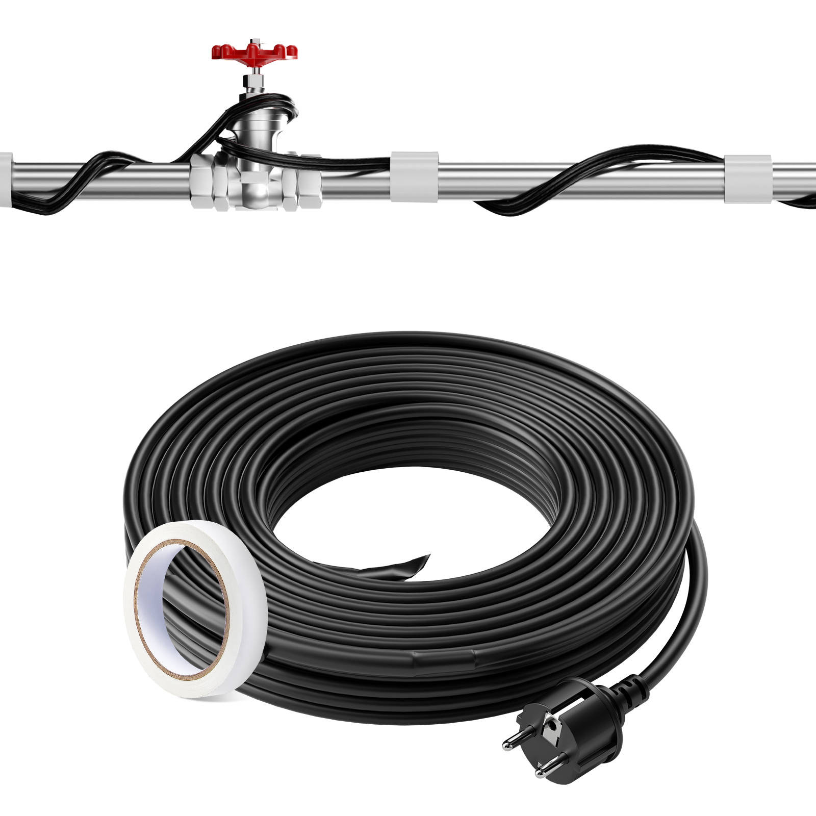 VEVOR Self-Regulating Pipe Heating Cable, 80-feet 5W/ft Heat Tape for ...
