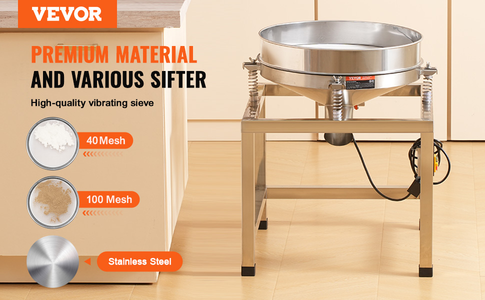 VEVOR Electric Vibrating Sieve Machine with 40+100 Mesh Automatic ...