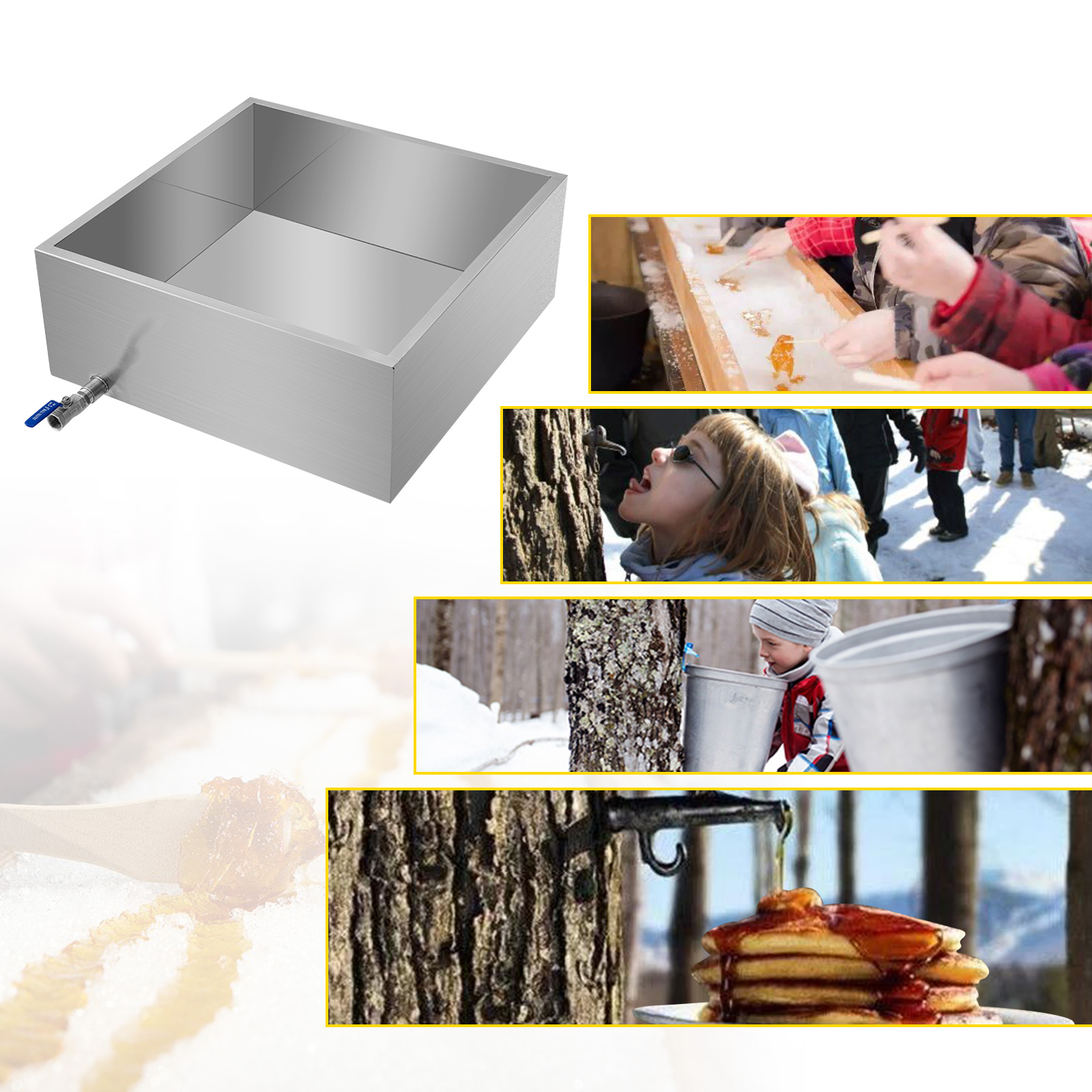 VEVOR Maple Syrup Evaporator Pan 24x24x9.5 Inch Stainless Steel Maple ...