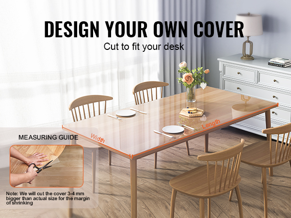 VEVOR Clear Table Cover Protector, 24" x 48"/613 x 1230.2 mm Table ...
