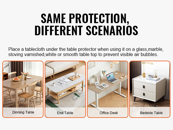 VEVOR Clear Table Cover Protector, 36" x 72" Table Cover, 1.5 mm Thick ...