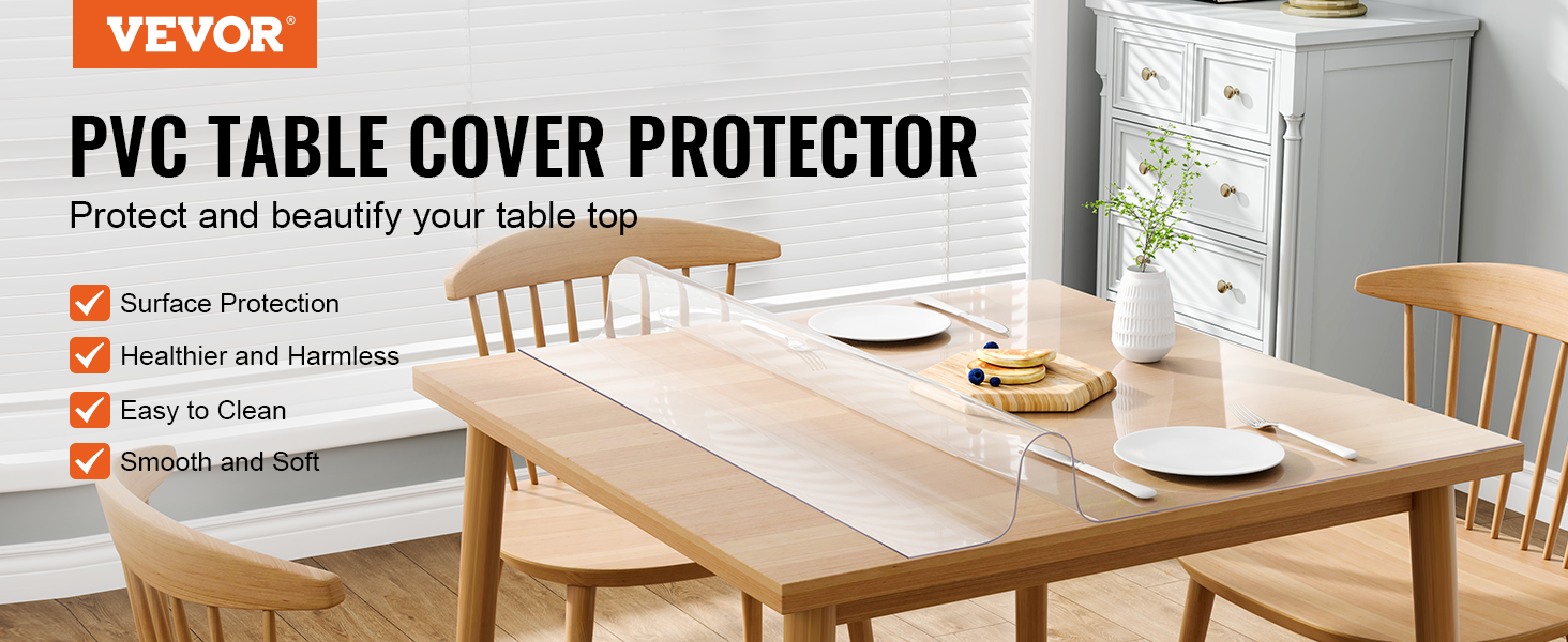 VEVOR Clear Table Cover Protector, 12" x 12"/305 x 305 mm Table Cover ...