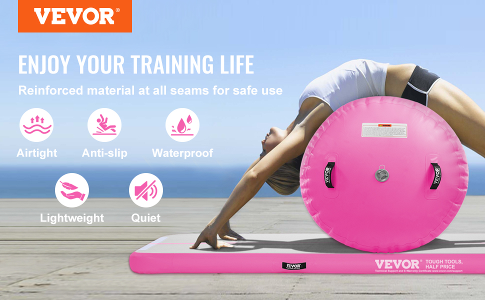 VEVOR Inflatable Gymnastics Air Mat Set, 2 PCS Tumbling Mat, Tumble ...