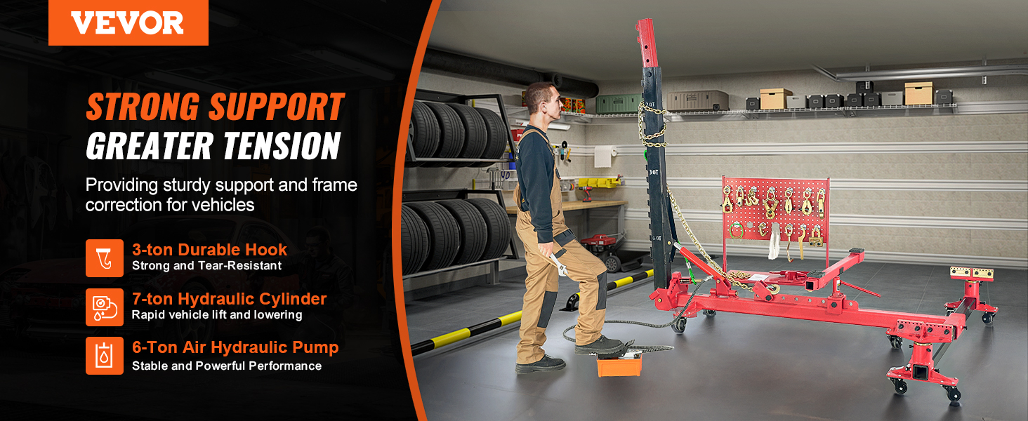 VEVOR Auto Body Frame Straightener, 6 Ton Tension Car Frame Puller ...