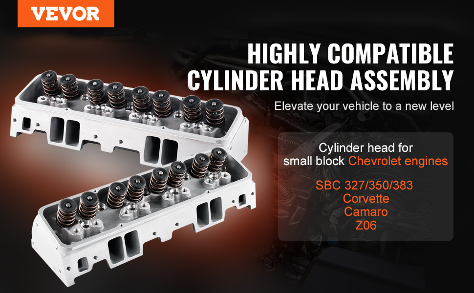 2X Cylinder Head for Chevy SBC 350/327/383 Corvette Camaro Z06 190cc ...