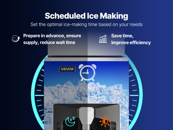 VEVOR 360 Lbs/Day Commercial Ice Maker 180 Lbs Storage Bin Auto Ice ...