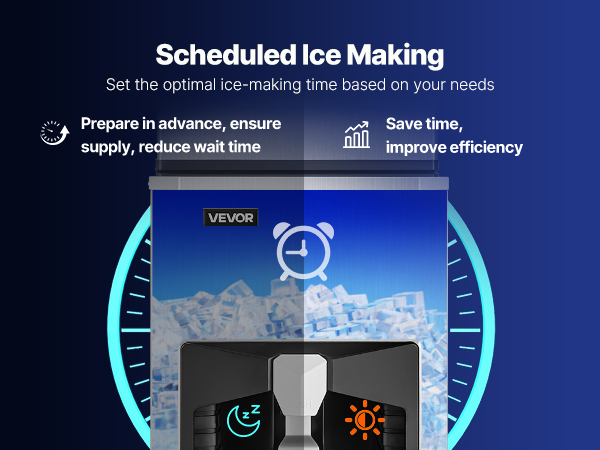 VEVOR 500 Lbs/Day Commercial Ice Maker 180 Lbs Storage Bin Auto Ice ...