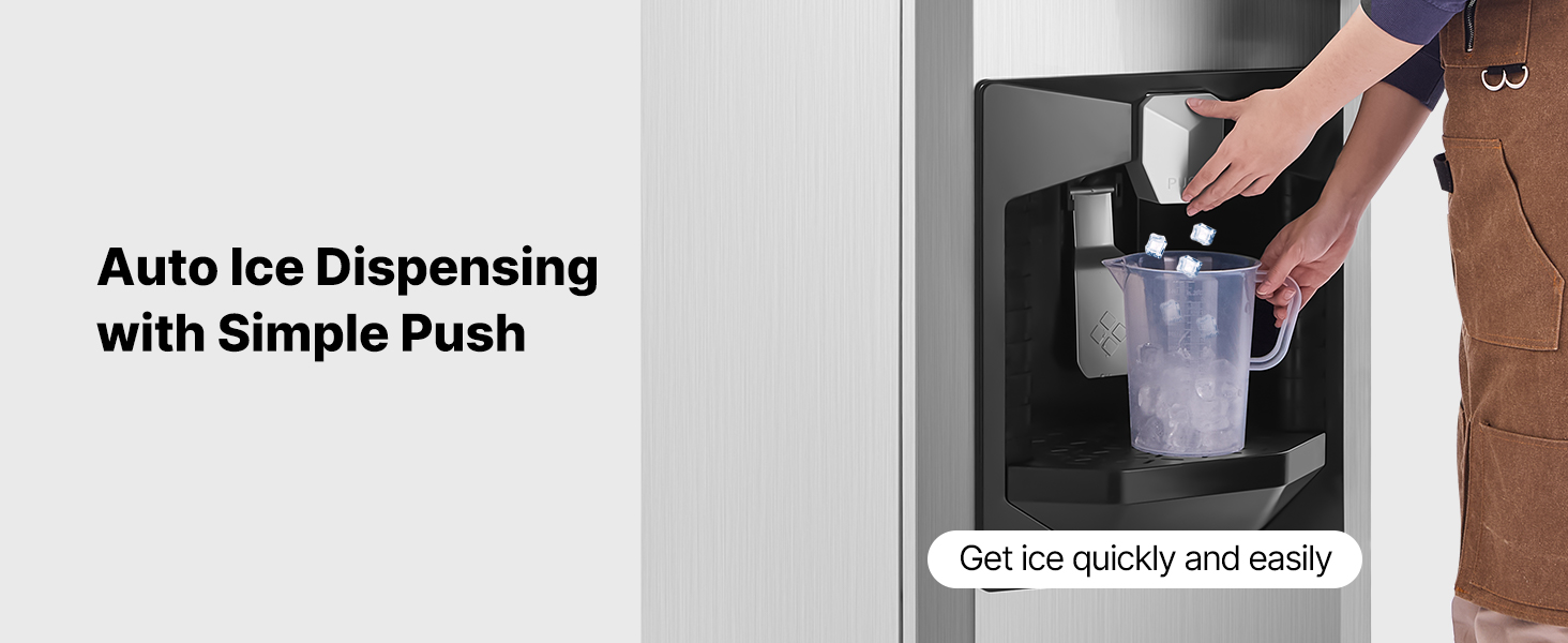 400 Lbs/Day Commercial Ice Maker 180 Lbs Storage Bin Automatic Ice ...