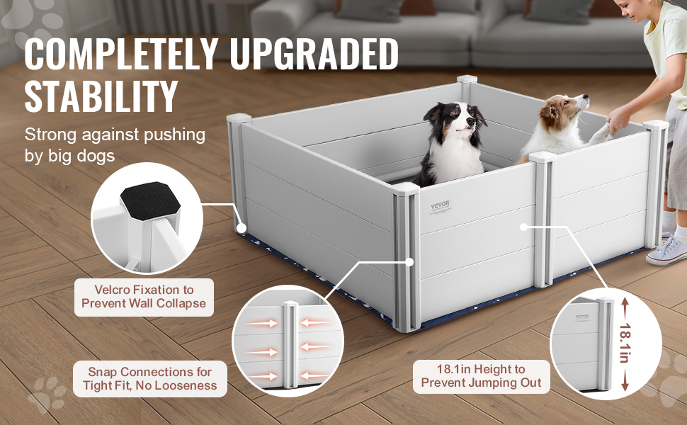VEVOR Dog Whelping Box 48 x 48 x 18.1in PVC with Rails Pee Pad for Dogs ...