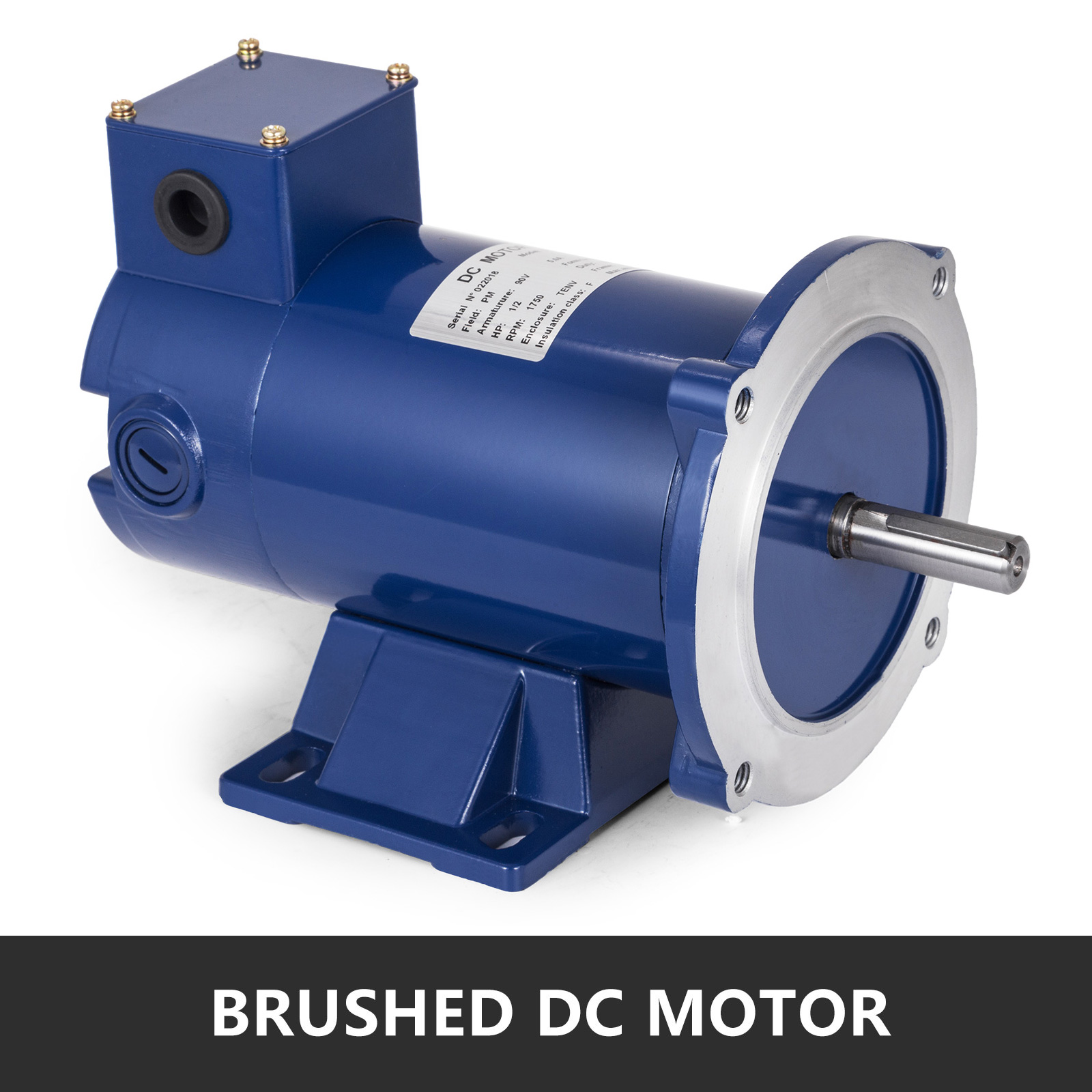 VEVOR DC-motor, nominaal toerental 1750 RPM, 1/2 PK 90V elektromotor ...
