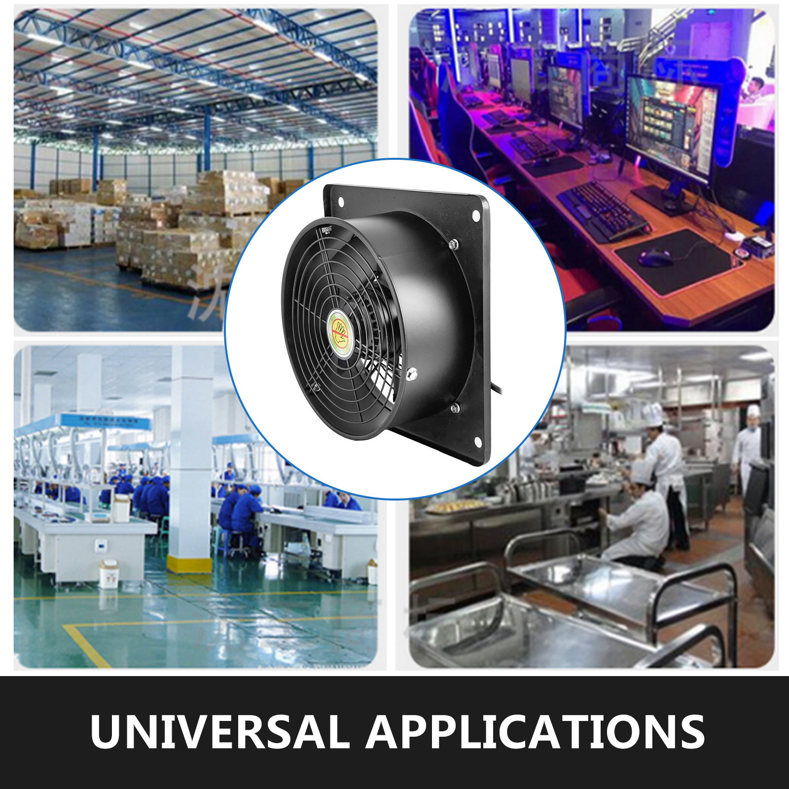 VEVOR Industrial Extractor Metal Axial Exhaust Ventilation Commercial ...