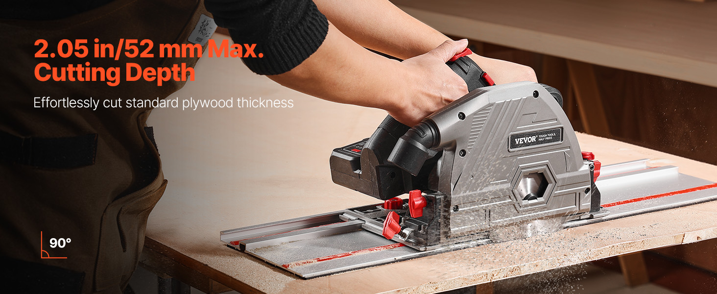 VEVOR Cordless Track Saw 5-1/2 in Plunge-Cut Saw Kit for Wood Metal ...