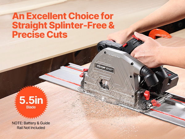 Cordless Track Saw 5-1/2 in Plunge-Cut Circular Saw Kit for Wood (Tool ...