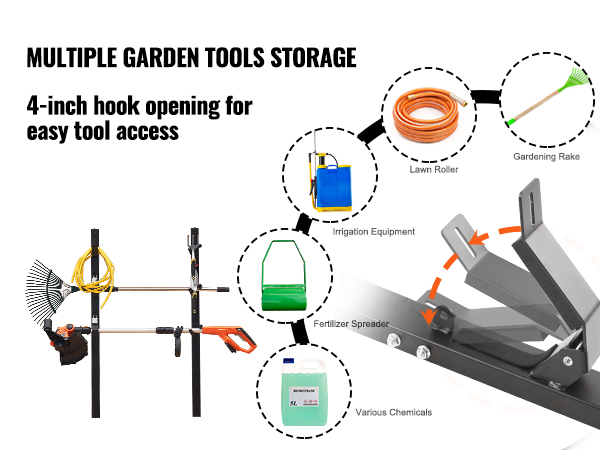 VEVOR Trimmer Rack, 3 Place Weeder Trimmer Rack, Locking Trim Holder ...