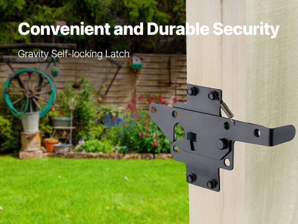 VEVOR Self-Locking Gate Latch Metal Heavy Duty Auto Gravity Lever with ...