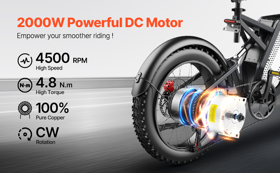 VEVOR 2000W Electric Brushless DC Motor Kit 60V 4500rpm with Upgraded ...