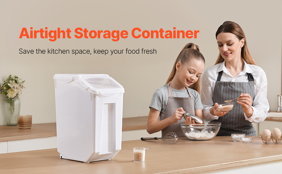 VEVOR 4.5Gal/20L Large Ingredient Storage Container Airtight Kitchen ...