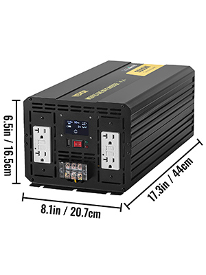VEVOR Power Inverter, 5000W Modified Sine Wave Inverter, DC 12V to AC ...