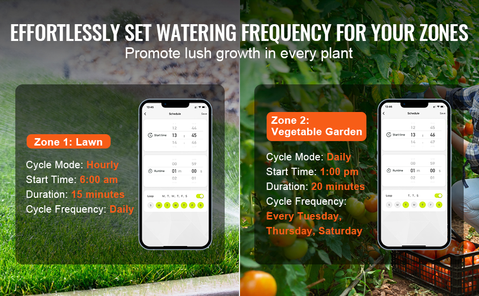 VEVOR WiFi Sprinkler Timer, Single Outlet, Smart Hose Faucet Water ...