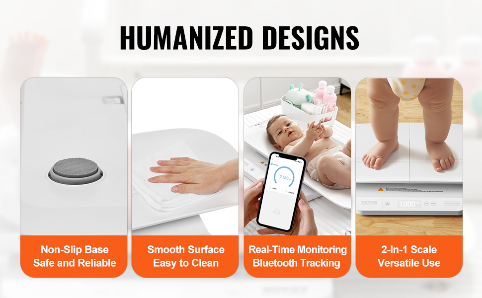 VEVOR Baby Scale Smart Bluetooth Infant Weight Digital Scale with Hold ...