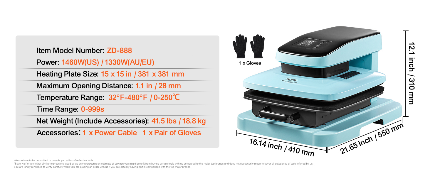 VEVOR Auto Heat Press Machine, 15 x 15 in Smart T Shirt Press Machine ...
