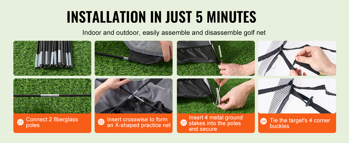 VEVOR Golf Net, 10x7ft All in 1 Golf Practice Net, Indoor Outdoor Home ...
