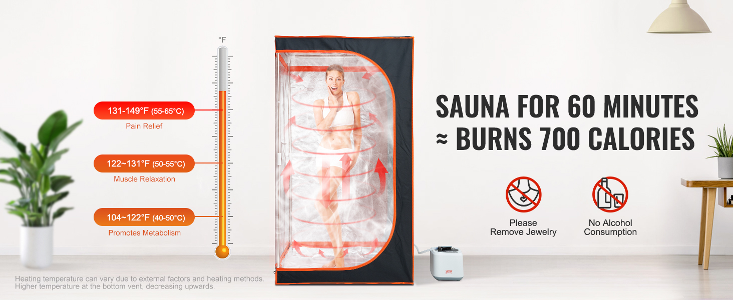 VEVOR Portable Steam Sauna Tent Full Size, 1000W Personal Sauna Blanket ...