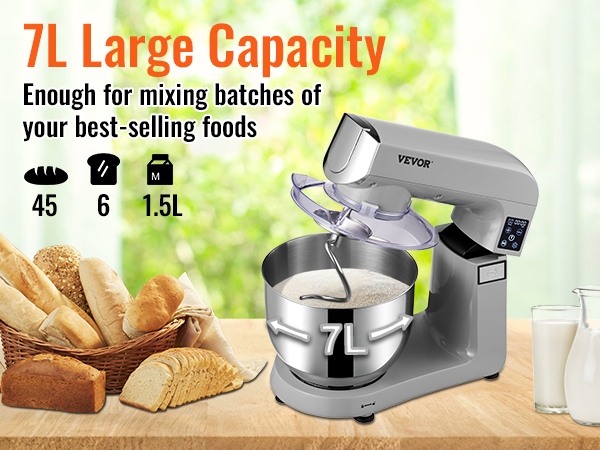 VEVOR 6 in 1 Stand Mixer, 450W Multifunctional Electric Mixer with Tilt ...