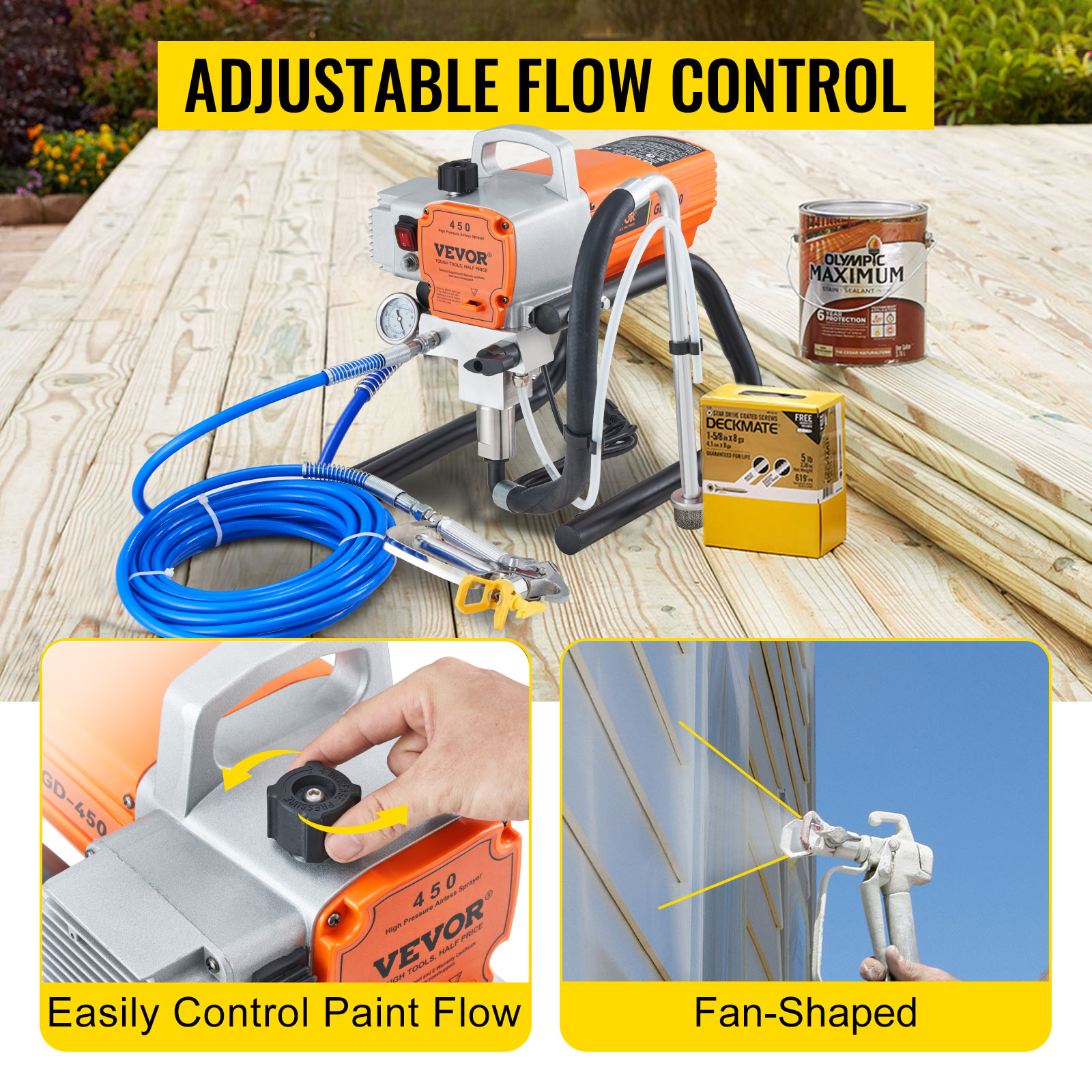 VEVOR High Pressure Airless Wall Paint Spray Gun Sprayer 600W Machine ...