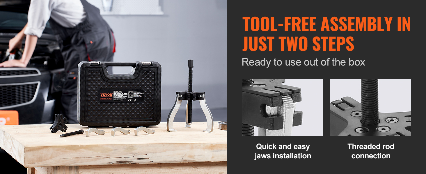 VEVOR Gear Puller Set, 3" and 7" Puller Kit, 3 Jaw Gear Bearing ...