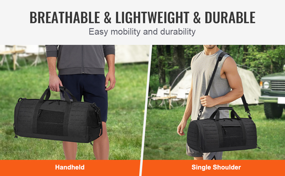 Tactical Duffle Bag 45L Gym Bag Duffle Molle Design & Shoe Compartment ...