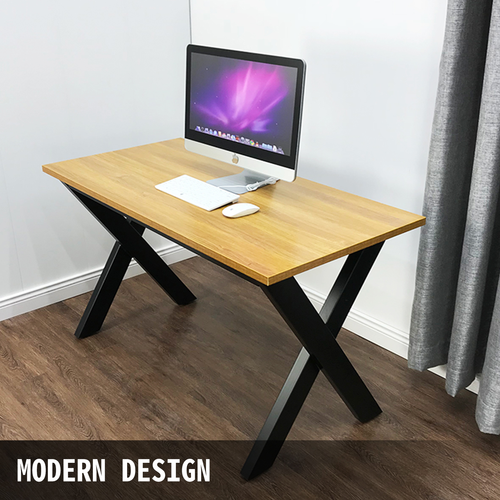 VEVOR Set of 2 Steel Table Legs, 16''Height 15''Wide Dining Table Legs ...