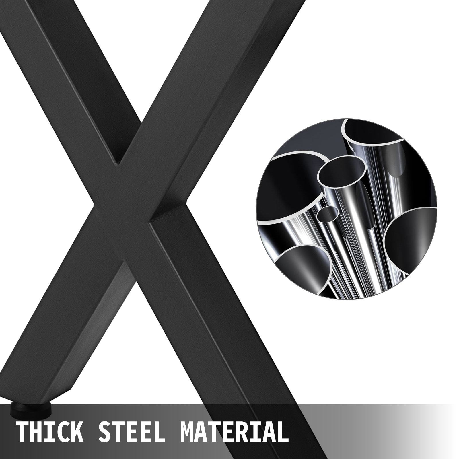 VEVOR Metal Table Legs 28.4 x 31.1 Inch Black Table Legs Premium steel ...