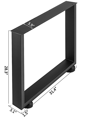 VEVOR Black Metal Table Legs Set of 2 Steel Table Legs 800x720 MM ...
