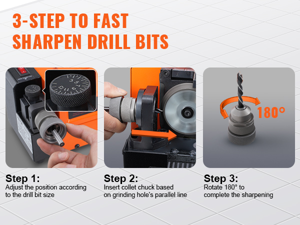 VEVOR Drill Bits Sharpener, MR-13A Bits Grinder Sharpener 3-13mm, 95 ...