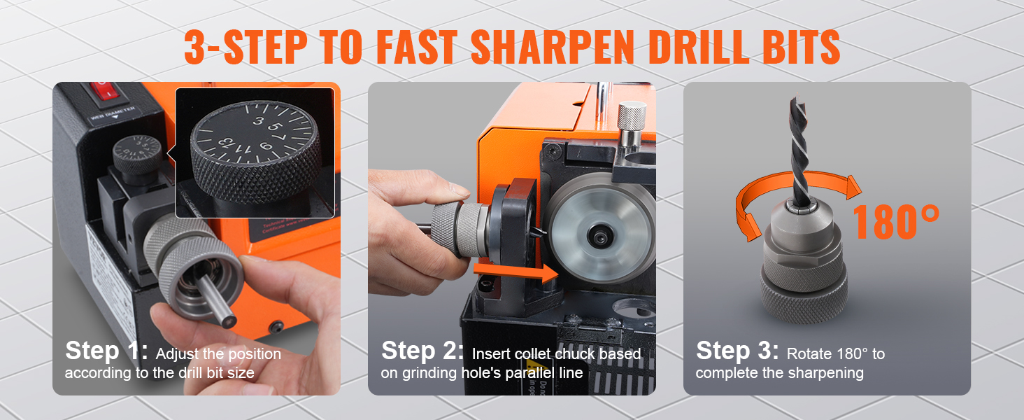 VEVOR Drill Bits Sharpener, MR-13A Bits Grinder Sharpener 3-13mm, 95 ...