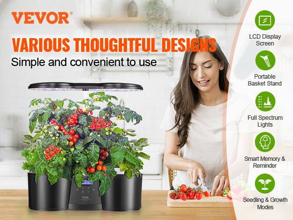VEVOR Hydroponics Growing System, 12 Pods Indoor Growing System, Indoor ...