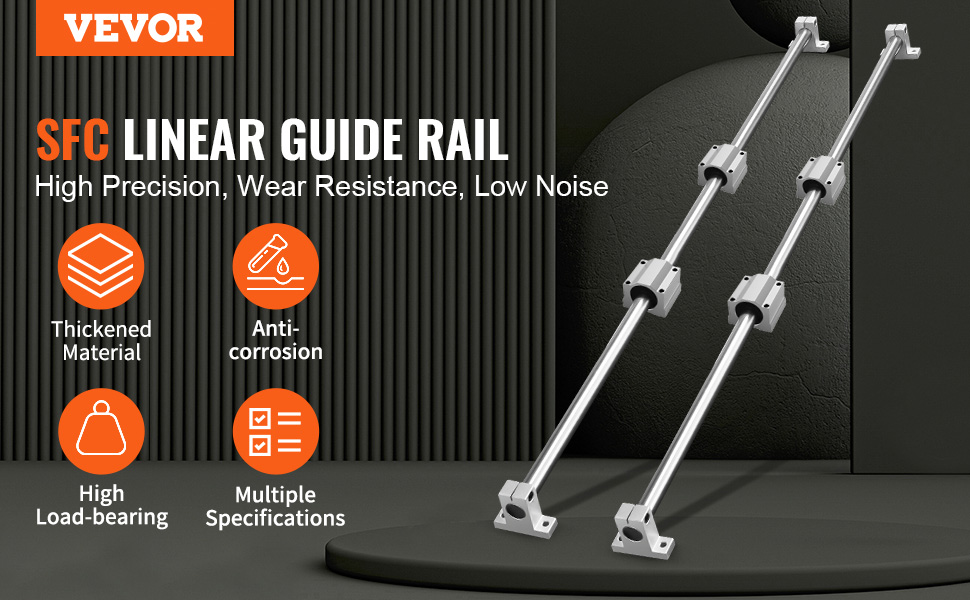 VEVOR Linear Guide Rail Set, SFC20 1000mm, 2 PCS 39.4 in/1000 mm SFC20 ...