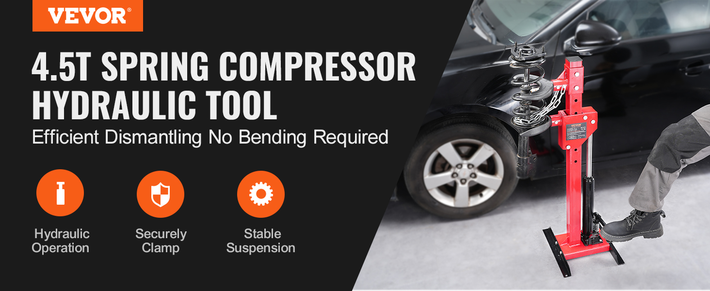 VEVOR Strut Spring Compressor, 4.5 Ton/9920 LBS Hydraulic Jack Capacity ...