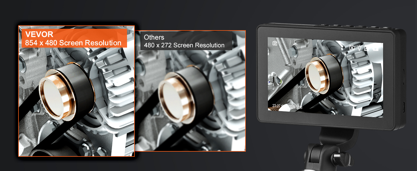 VEVOR Borescope Endoscope Two-Way 180° Articulating 5" IPS 8X Zoom 6 ...