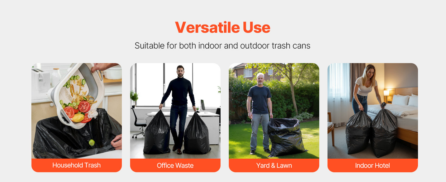VEVOR Contractor Trash Bags, 40-45 Gallon Heavy Duty Contractor Trash ...